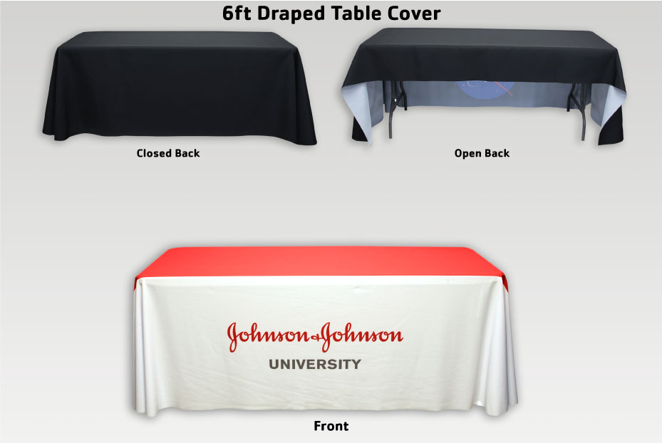 Custom 6ft Table Covers – Logo Printed Trade Show Tablecloths