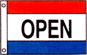 Pre-Printed Open Flags by FLS Banners