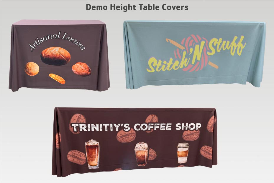 Customized 36-Inch Demo Height Table Covers for Trade Shows