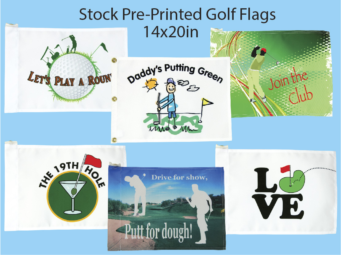 Pre-Printed Golf Flags for Courses & Tournaments by FLS Banners